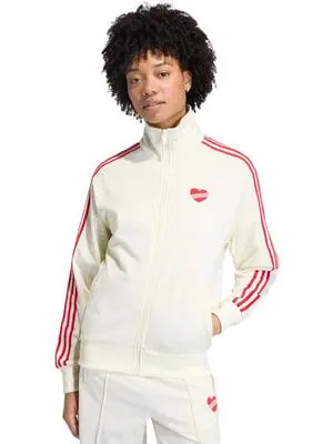 Adidas Firebird Loose Track Top - Cream White / Better Scarlet