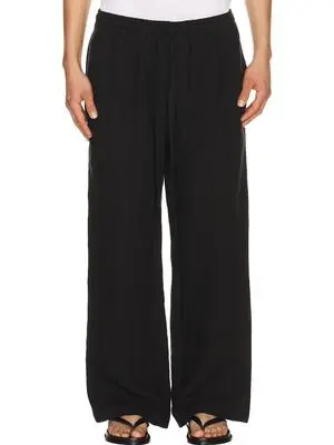 Commas Wide Leg Linen Trousers - Black