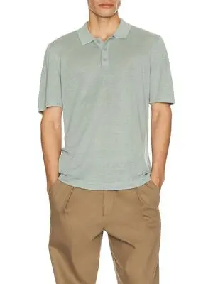 Onia Linen Sweater Polo - Washed Olive