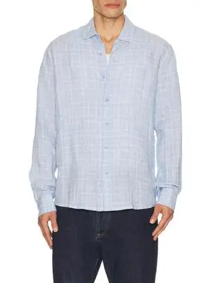 Onia Linen Long Sleeve Shirt - Blue Multi