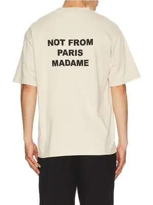 DRÃ´LE DE MONSIEUR Dr&ocirc;le De Monsieur Le T-shirt Slogan In Cream - Mastic