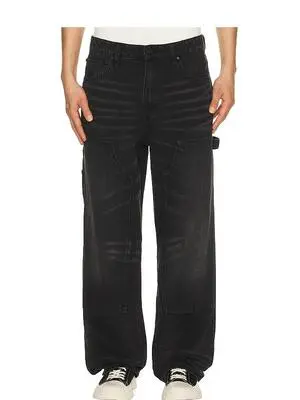 BABYLON Double Knee Denim Pants - Black