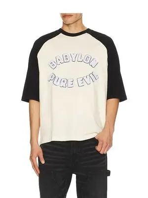 BABYLON Pure Evil Raglan T-shirt In Cream - Sandy Shore