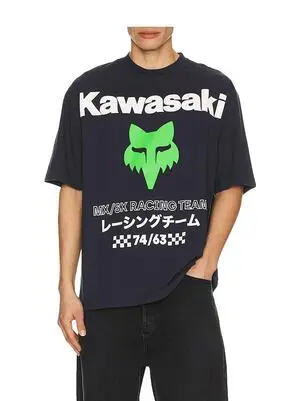 FOX RACING X Kawasaki Midweight Tee In Navy - Midnight