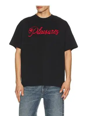 PLEASURES Scrawl T-shirt In ,red - Black