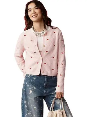 NVLT Embellished Heart Motif Jacket - Blush Pink