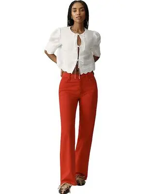 MOTHER High-rise Straight Leg Jeans - Tango Red