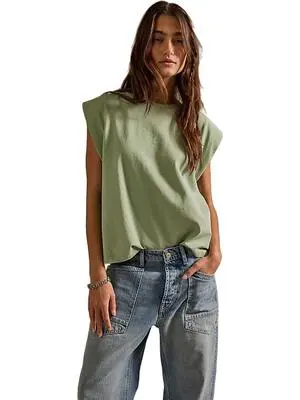 Free People We The Free Better Muscle Tee - Cameo Green