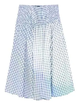 Maje Check-pattern A-line Midi Skirt - White