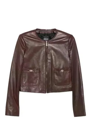 Versace Leather Zipped Jacket - Red