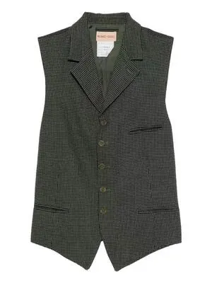 ROMEO GIGLI 1997-1998 Houndstooth Waistcoat - Green