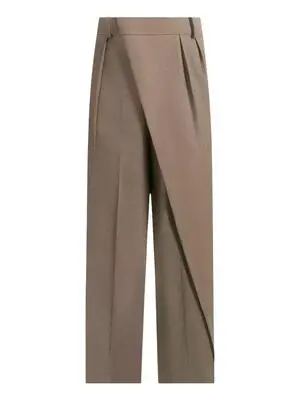 Manière De Voir Colette Wrap-front Pleated Trousers - Brown