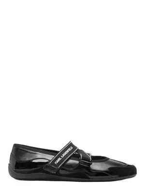 Karl Lagerfeld Altia Cross-strap Ballet Flats - Black