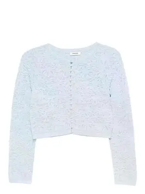 Sandro Floral-pattern Beaded Cardigan - Blue