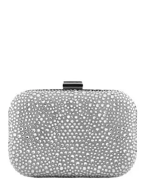 GEMY MAALOUF Crystal-embellished Crepe Clutch - Silver