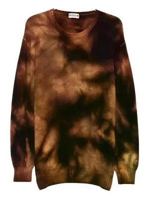 A.N.G.E.L.O. VINTAGE CULT Tie-dye Crew-neck Top - Brown