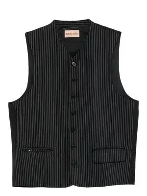 ROMEO GIGLI Striped Waistcoat - Black