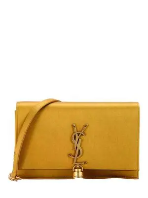 Saint Laurent Classic Monogram Tassel Chain Wallet - Gold