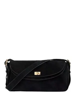 Sandro Le Mambo Suede Shoulder Bag - Black