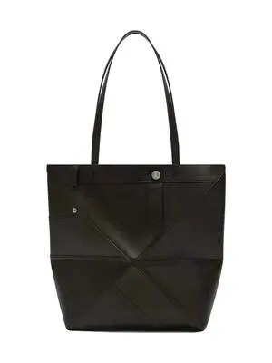 Loewe Puzzle Fold Leather Tote - Black