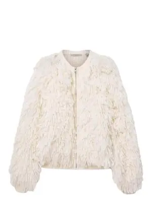 ALLSAINTS Wool-blend Elias Fringe Jacket - White
