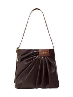 Loewe Leather Draped Tote Bag - Brown