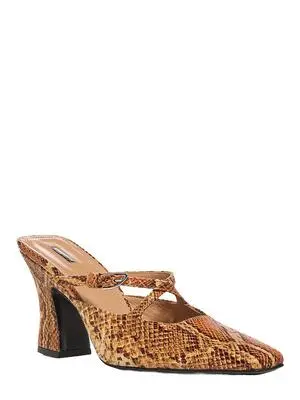 NODALETO Crisscross Mule Pumps - Medium Orange