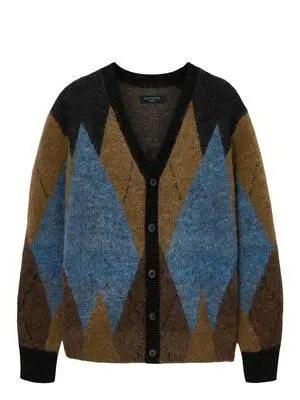 ALLSAINTS Jacquard Bernie Cardigan - Brown