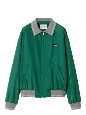 Miu Miu Technical Poplin Bomber Jacket - Green