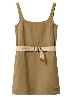 Miu Miu Old Gabardine Mini-dress - Khaki