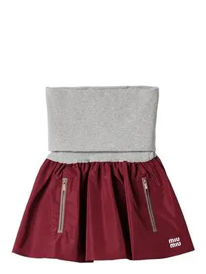 Miu Miu Technical Fabric Mini Skirt - Amaranth/gray