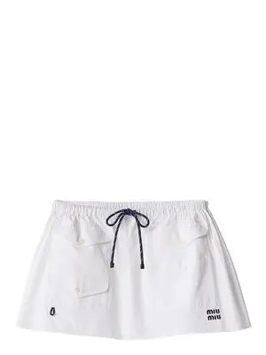 Miu Miu Poplin Mini Skirt - White