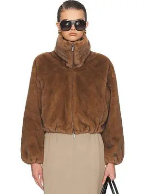 A.L.C. Hazel Faux Fur Jacket - Camel