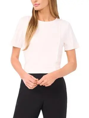 Halogen Princess Seam Short Sleeve Top - New Ivory