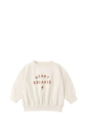QUINCY MAE Heart Breaker Fleece Sweatshirt - Natural