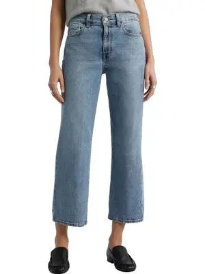 Nordstrom High-waist Cropped Straight-leg Jeans - Aurora Wash