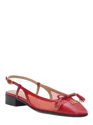 Valentino Garavani Valet Du Roi Slingback Ballet Flats - Red