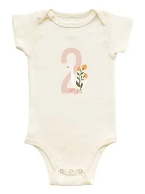 TENTH & PINE Monthly Milestone Short Sleeve Organic Baby Bodysuit - Nine Months