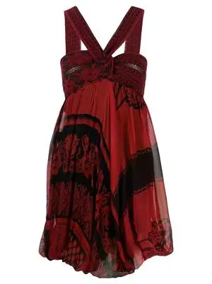 JEAN PAUL GAULTIER 2000s Abstract-print Halterneck Dress - Black