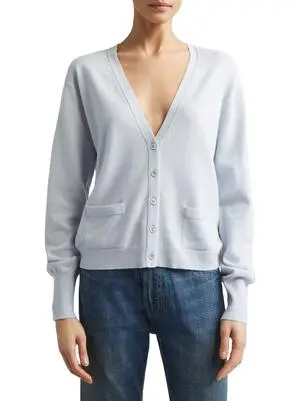 MAISON MARGIELA Virgin Wool Cardigan - Pale Blue