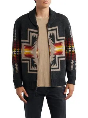 Pendleton Harding Zip Lambswool Cardigan - Harding Oxford