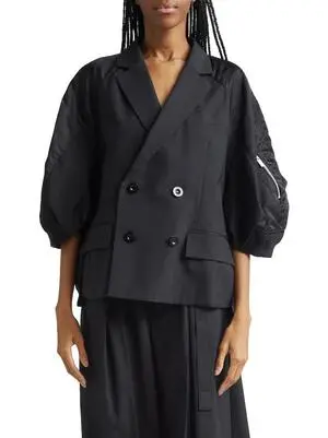 Sacai Suiting X Nylon Twill Jacket - Black