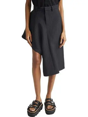Sacai Pinstripe Twill Skirt - Black Stripe