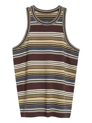 Sacai Horizontal Stripe Tank - Brown/beige