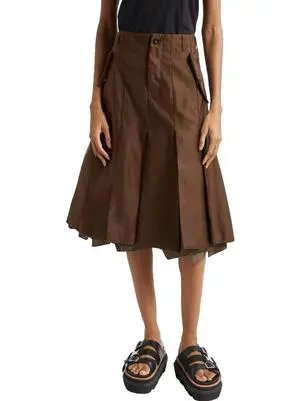 Sacai Nylon Twill Skirt - Brown