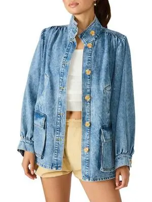 Steve Madden Marceline Denim Shirt Jacket - Forever Blue
