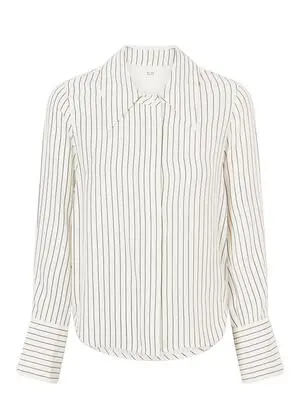 Co Striped Silk-satin Shirt - White