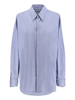 MAISON MARGIELA Striped Cotton Shirt - Blue