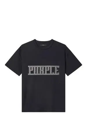 PURPLE BRAND Crystal Plaque T-shirt - Black