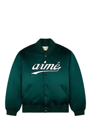 Aimé Leon Dore Satin Varsity Jacket - Green